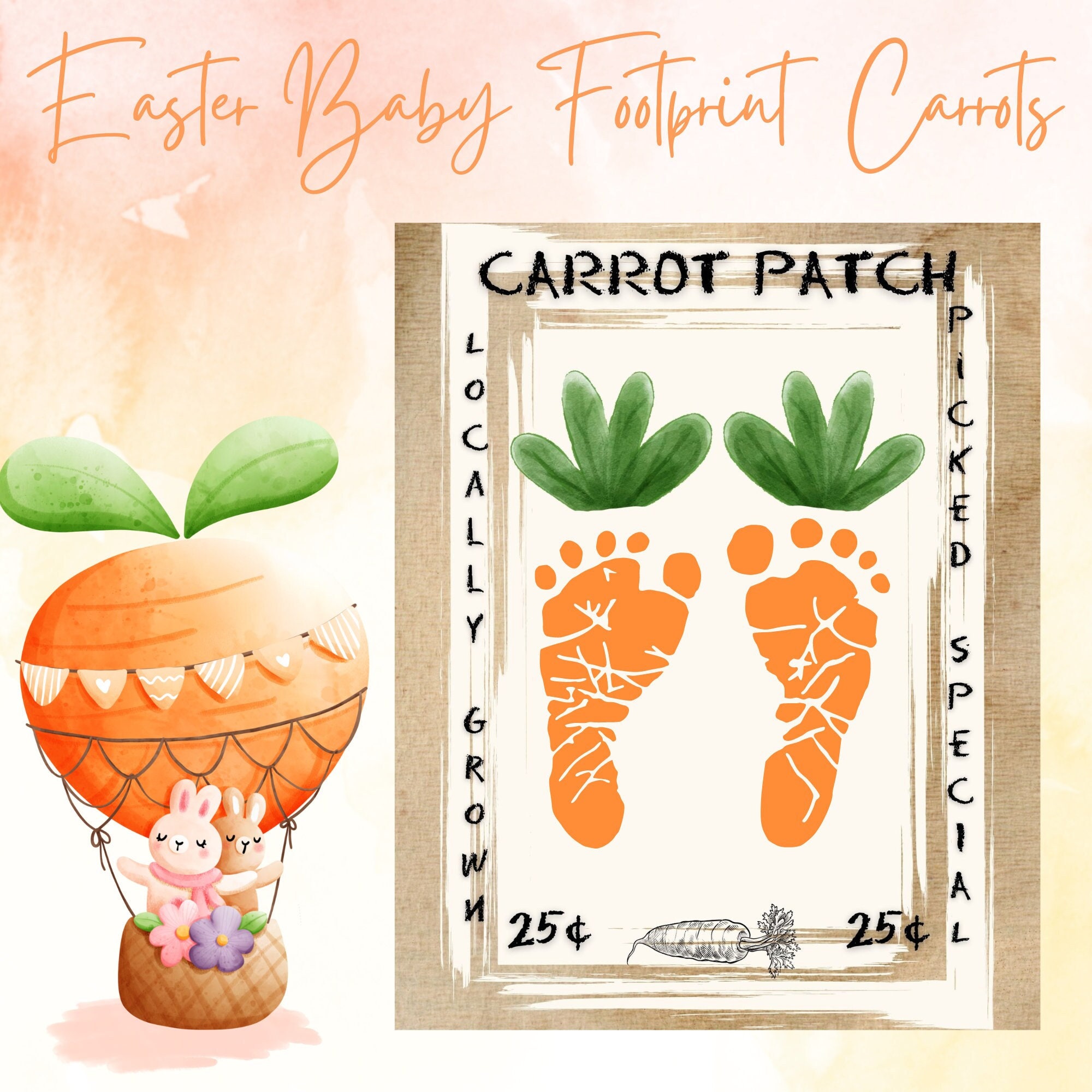 Carrot Footprint,easter Footprint Craft,footprint Feet Art Craft,carrot ...