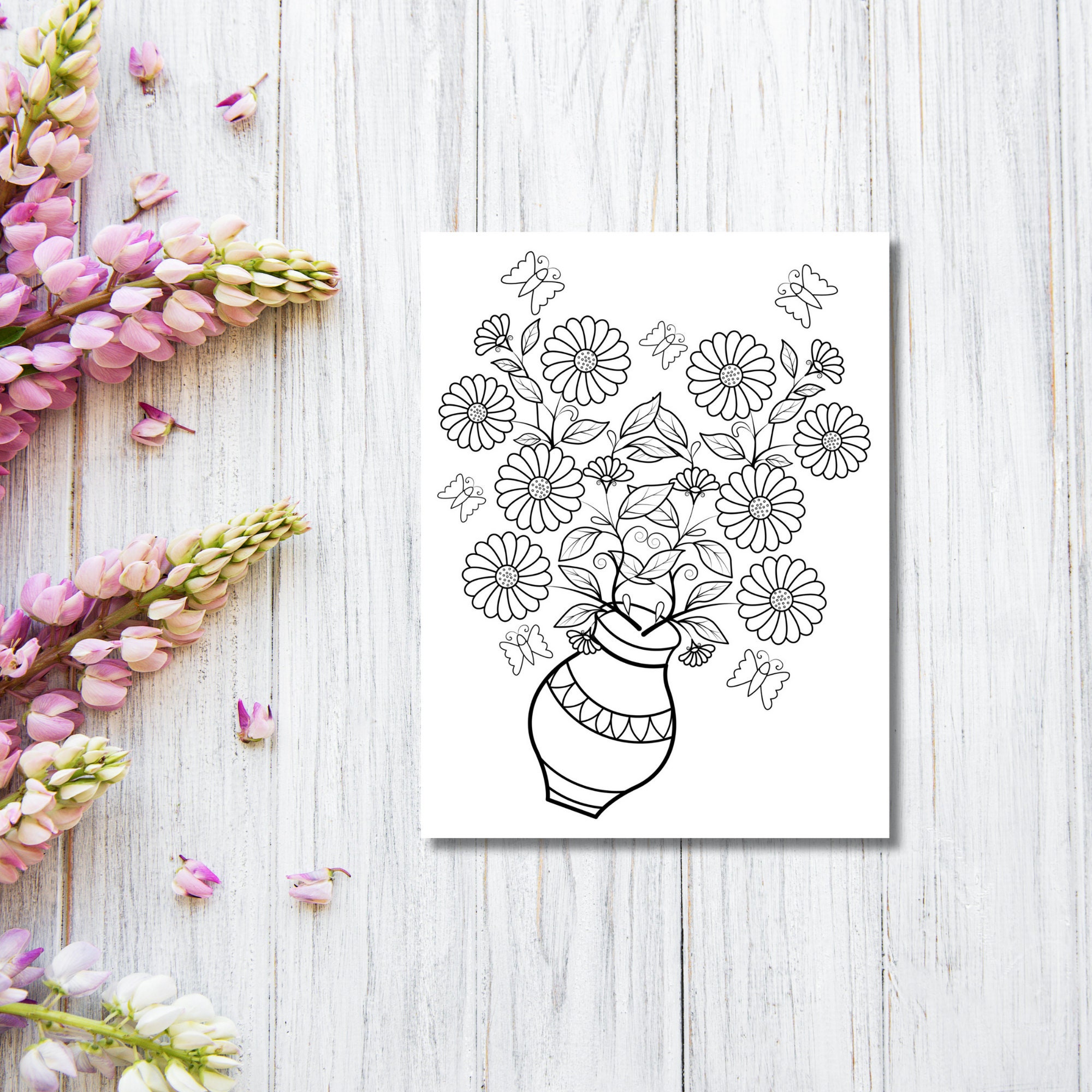 Spring Illustrations Coloring Page Set,simple Spring Coloring, Spring ...
