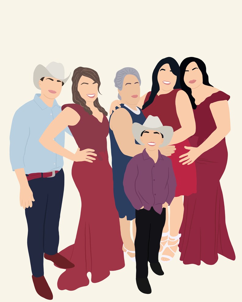 Custom Minimalist Digital Portrait Faceless Portraits Custom - Etsy