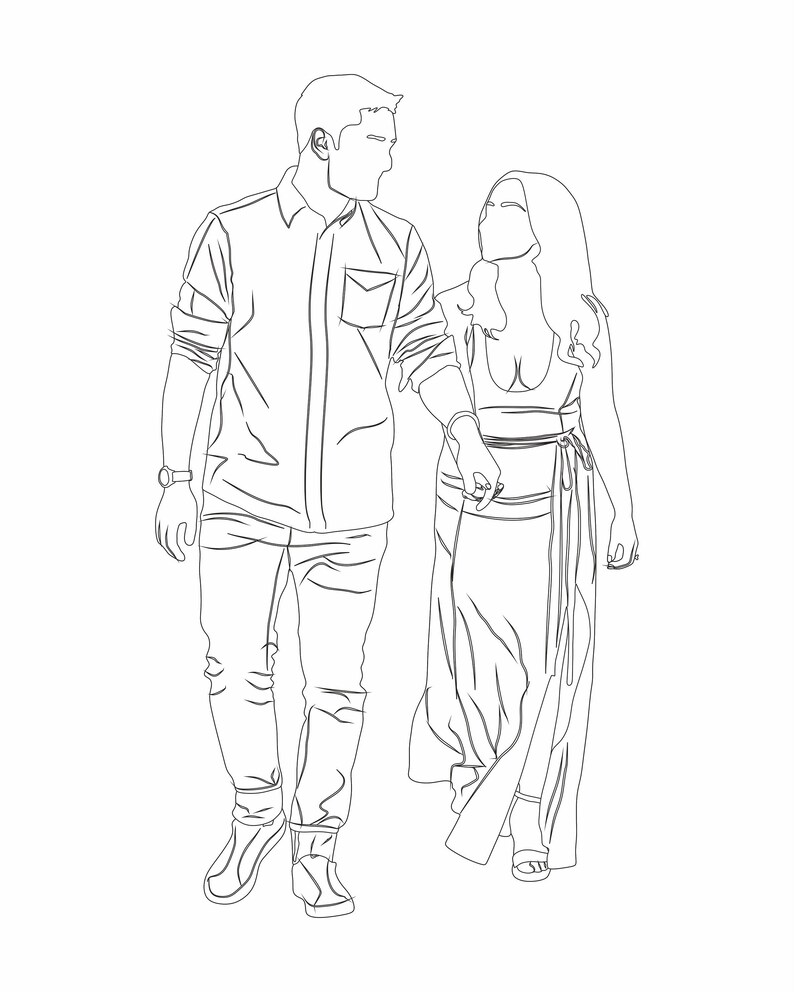 Custom Line Drawing Personalized Line Art Minimalist - Etsy