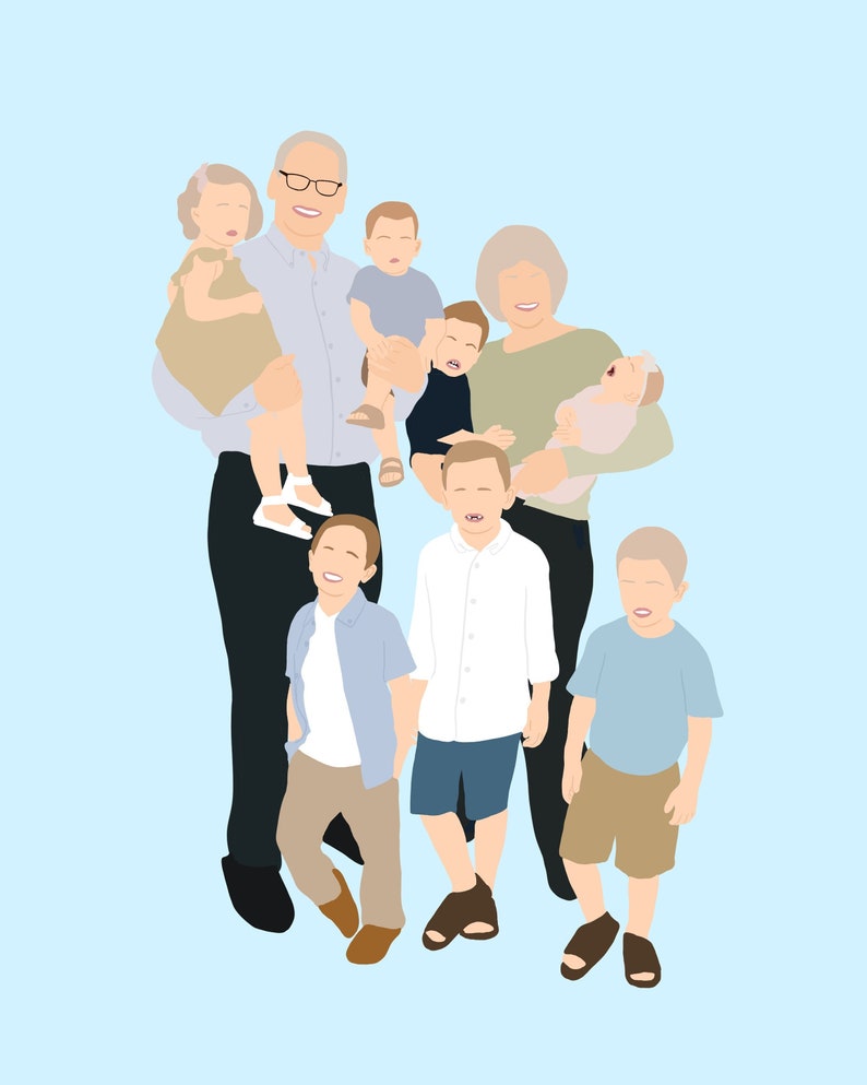 Custom Minimalist Digital Portrait Faceless Portraits Custom - Etsy