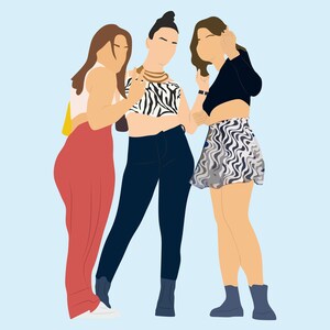 Faceless Portrait Print, Faceless Digital Portrait, Custom Faceless ...