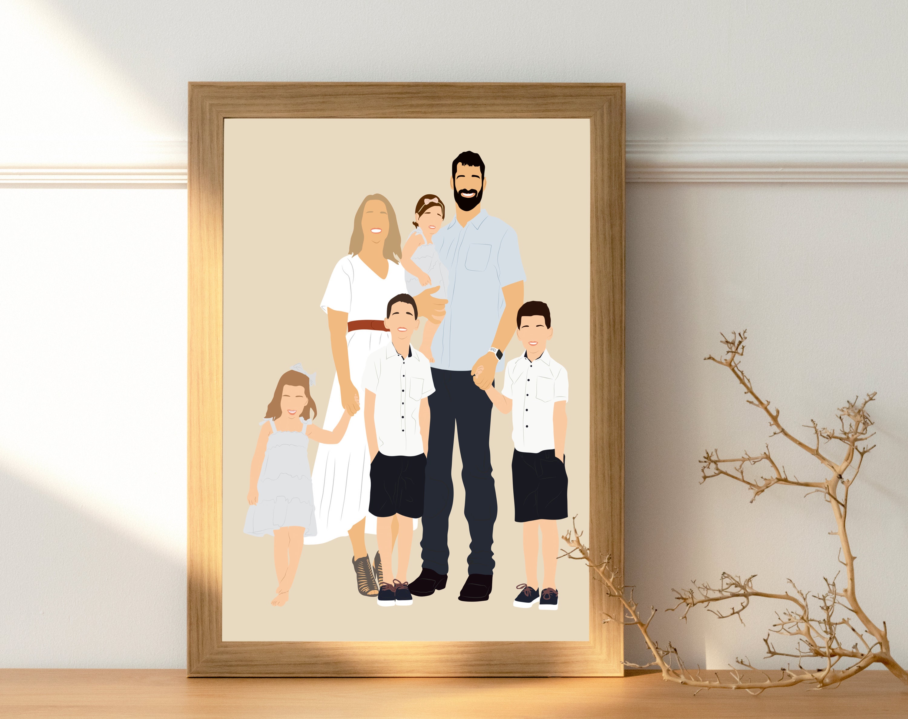 Faceless Portrait Custom, Faceless Portrait Print, Digital Portrait ...