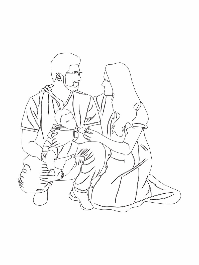 Custom Line Drawing Personalized Line Art Minimalist - Etsy