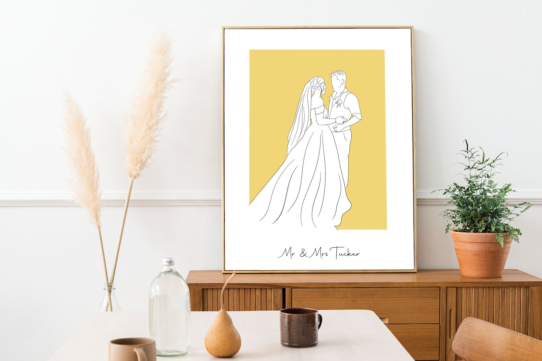 Personalized Drawing, Custom One Line Drawing , One Line Portrait ...