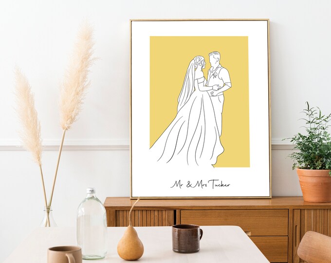 Personalized Drawing, Custom One Line Drawing , One Line Portrait ...