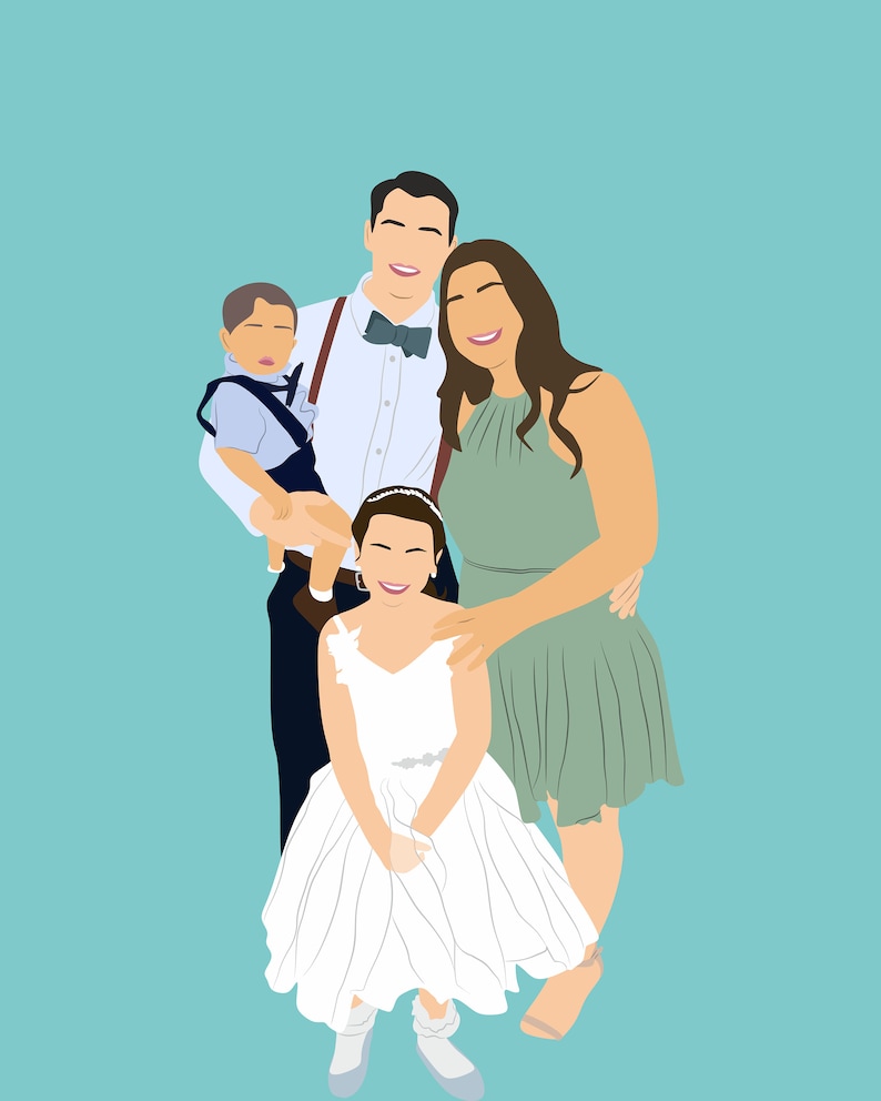 Custom Minimalist Digital Portrait Faceless Portraits Custom - Etsy
