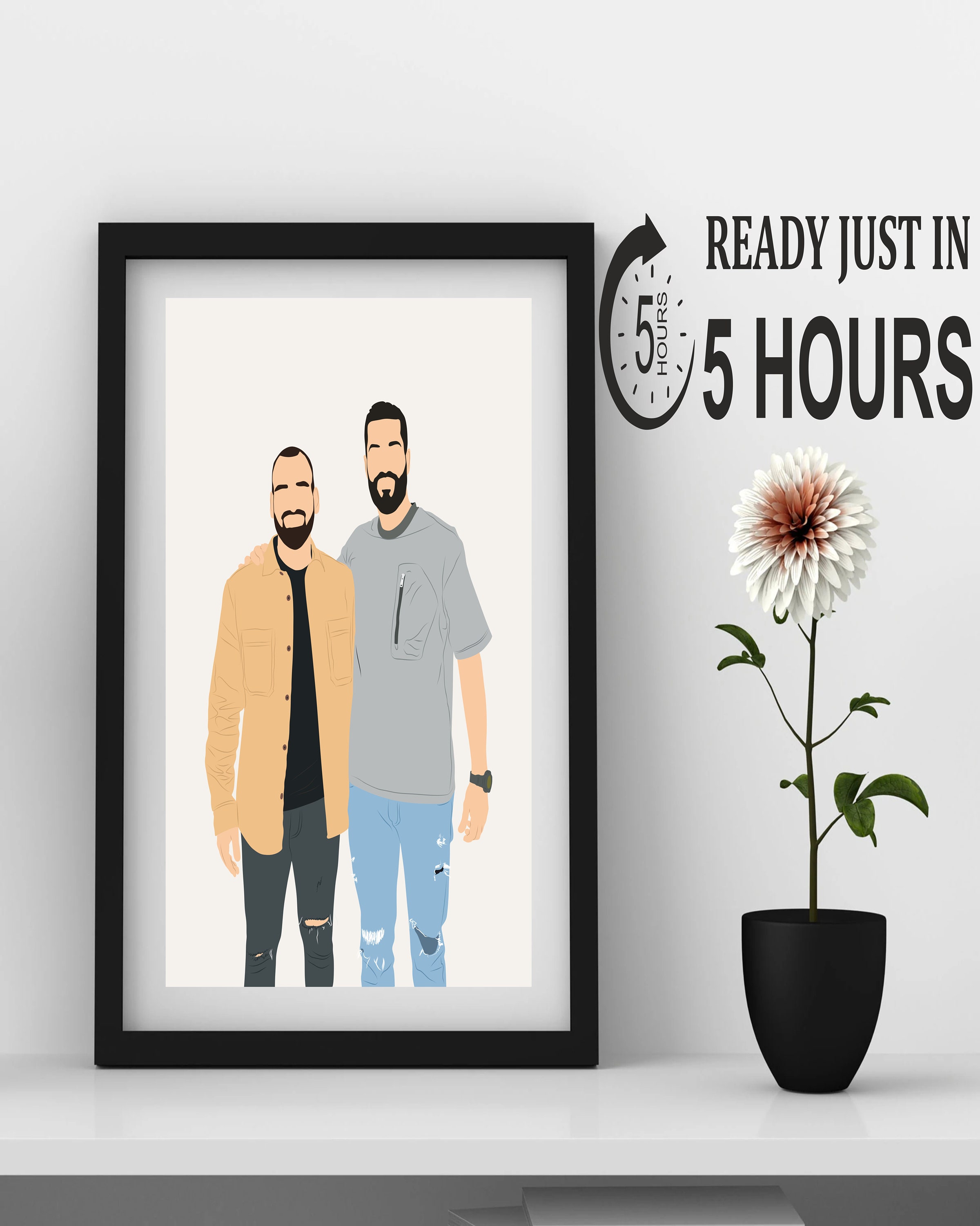 Faceless Portrait Print Faceless Digital Portrait Custom | Etsy