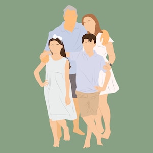 Faceless Portrait Print, Faceless Digital Portrait, Custom Faceless ...