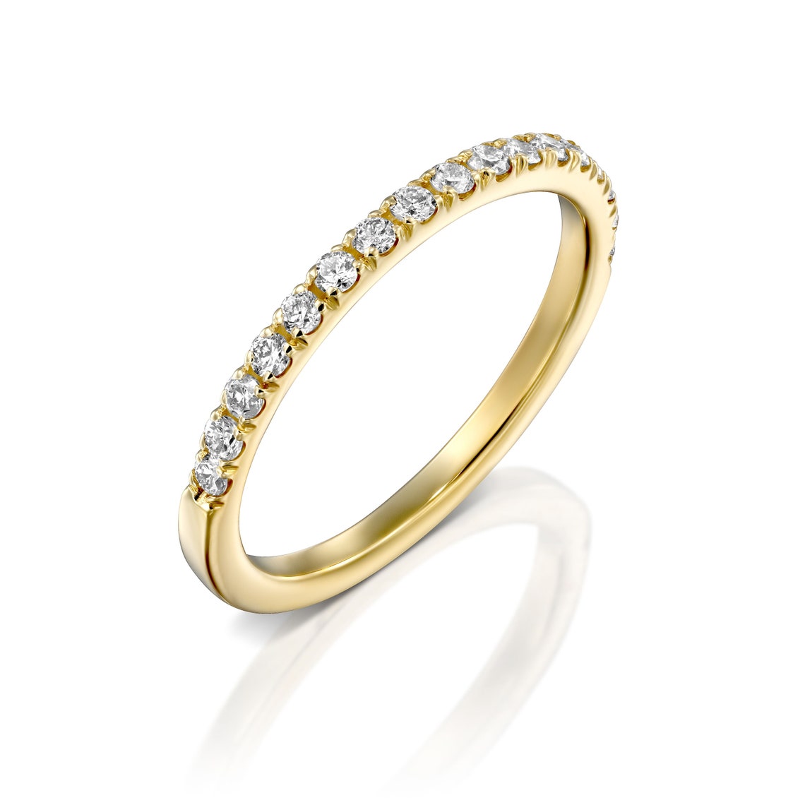 14k Gold Diamond Stackable Ring for Women Real Diamond Ring - Etsy
