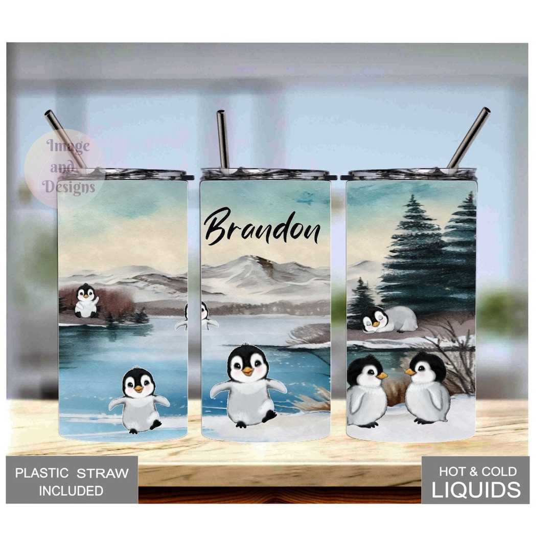 Kids Penguin Tumbler With Cute Penguins, Penguin Cup, Kids Cup With A ...