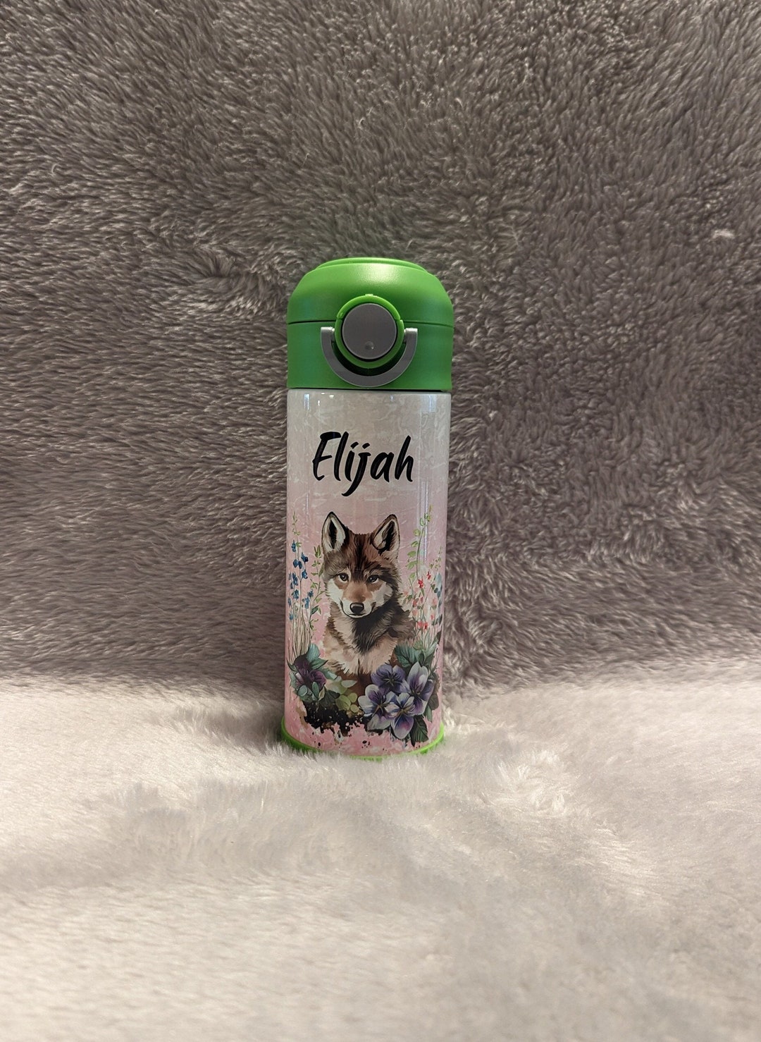 Kids Wolf Cup Kids Water Bottle Personalized Kids Wolf Cup - Etsy