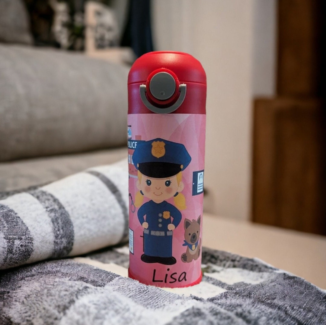 Kids Girl Cop Water Bottle, Girl Kid Cop Water Bottle Tumbler ...