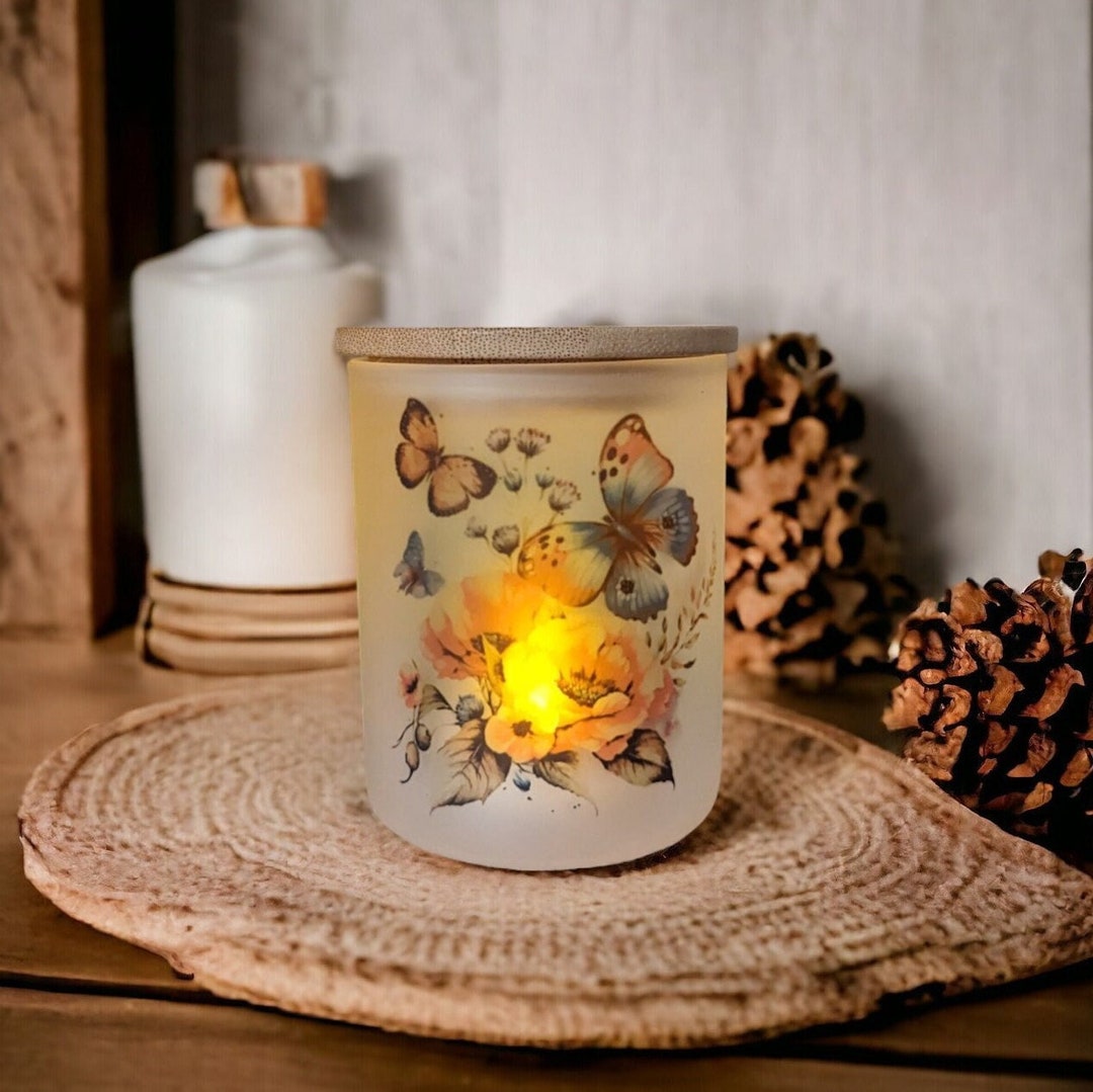 Butterfly Candle Holder With A Battery Operated Flickering Tea Light ...