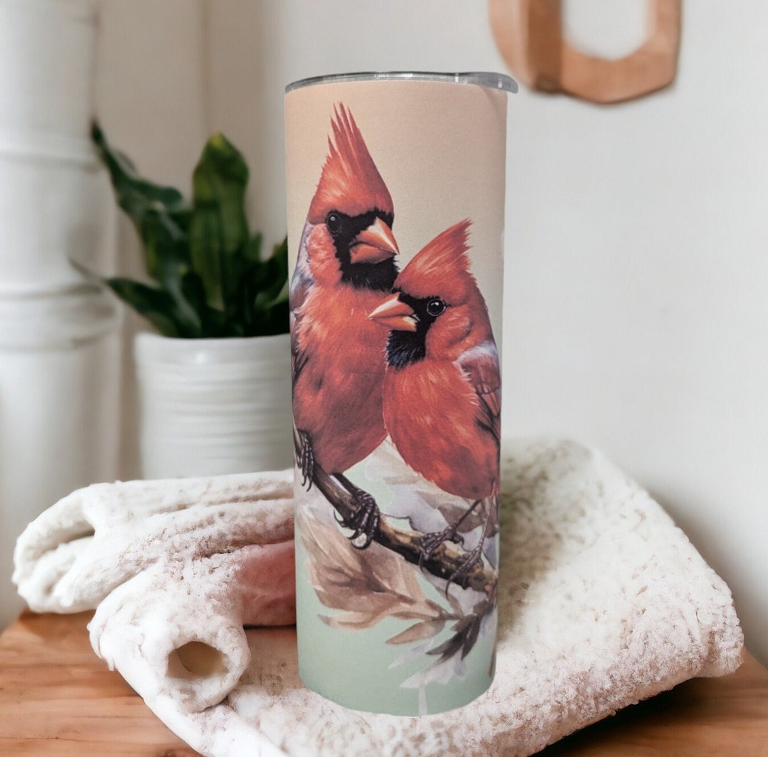 Cardinal Tumbler Can Be Personalized, Bird Tumbler With Reusable Straw ...