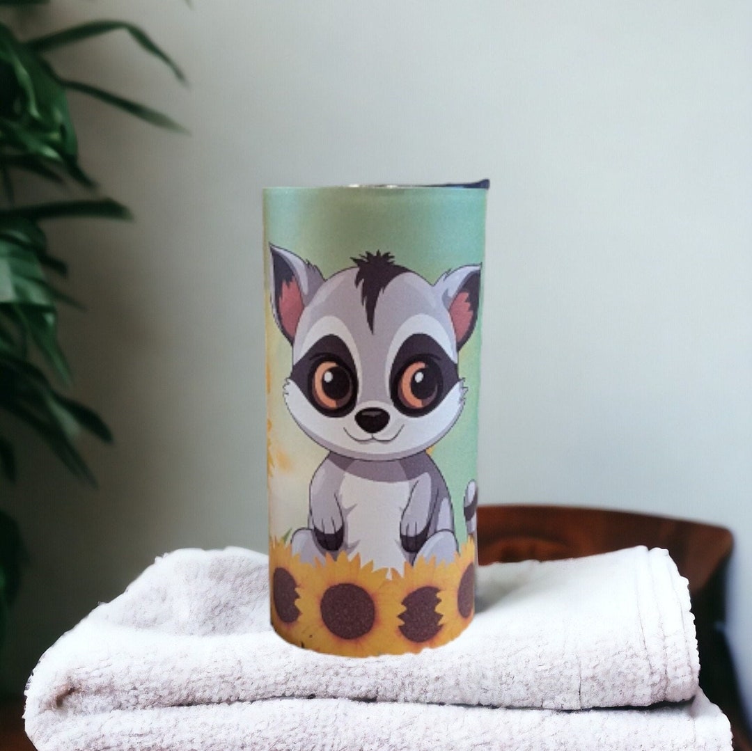 Cute and Durable Kids Lemur Tumbler With Reusable Plastic Straw ...