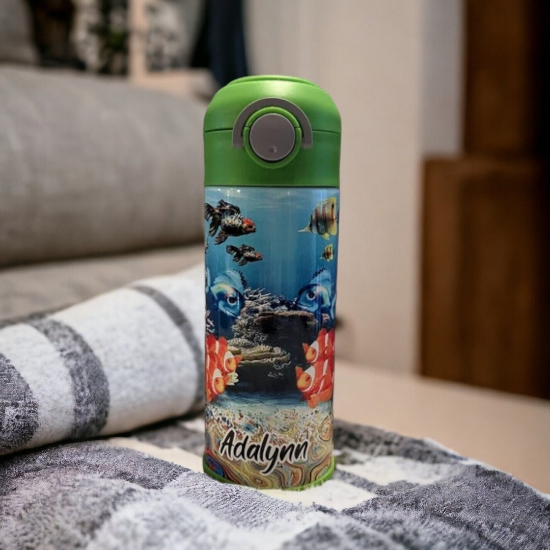Kids Fish Aquarium Design Water Bottle Can Be Personalized, Kids School ...