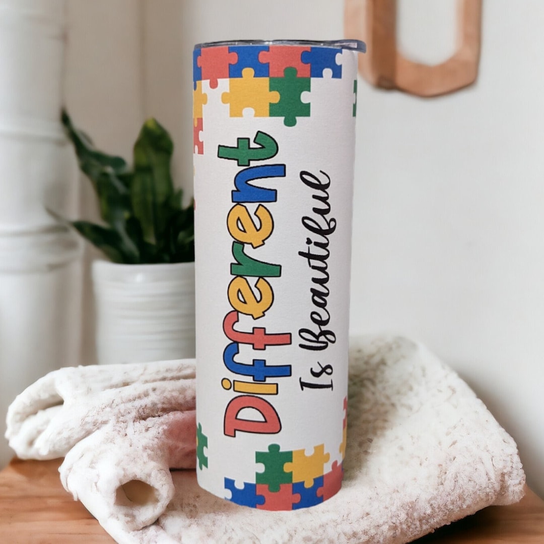 Different is Beautiful Autism Tumbler, Autism Awareness, Autism ...