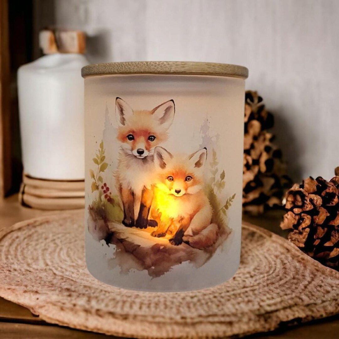 Pretty Fox Candle Holder With A Battery Operated Flickering Tea Light ...