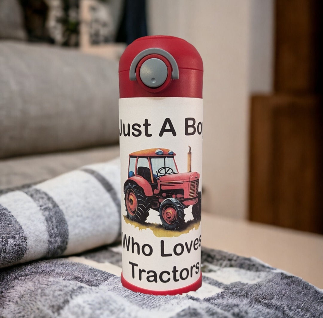 Kids Tractor Water Bottle Can Be Personalized, Kids Tractor Cup, Great ...