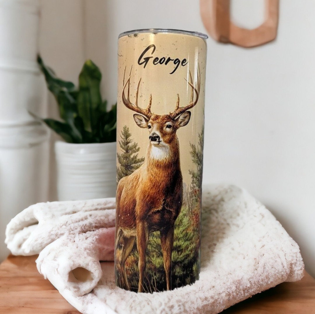 Buck Tumbler, Personalized Deer Tumbler, Deer Cup With Name, Gift for ...