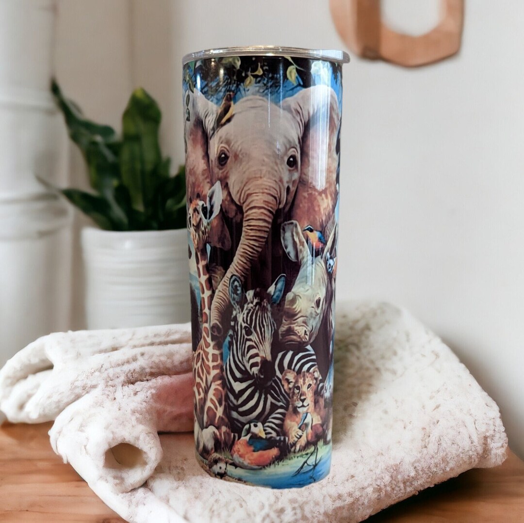 Jungle Animals Tumbler, Personalized Animal Tumbler, Jungle Animals Cup ...