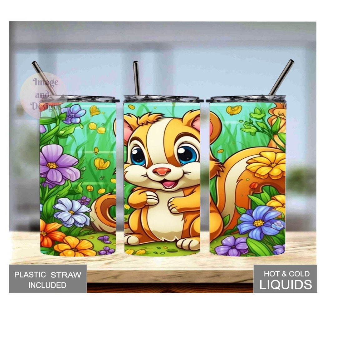 Kids Chipmunk Tumbler, Kids Personalized Chipmunk Cup, Tumbler for Kids ...