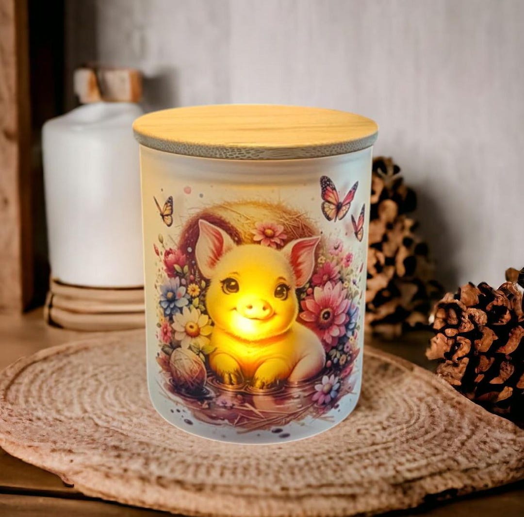 Pretty Pig Candle Holder With A Battery Operated Flickering Tea Light ...