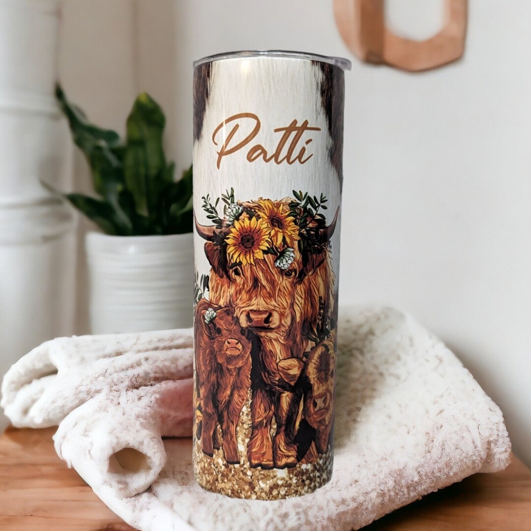 Highland Cow With Calves Tumbler Can Be Personalized, Cow Cup With Name ...