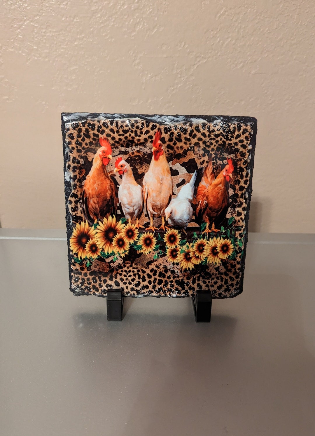 Slate Chicken Picture, Chicken Plaque, Chicken Photo Slate, Chicken ...