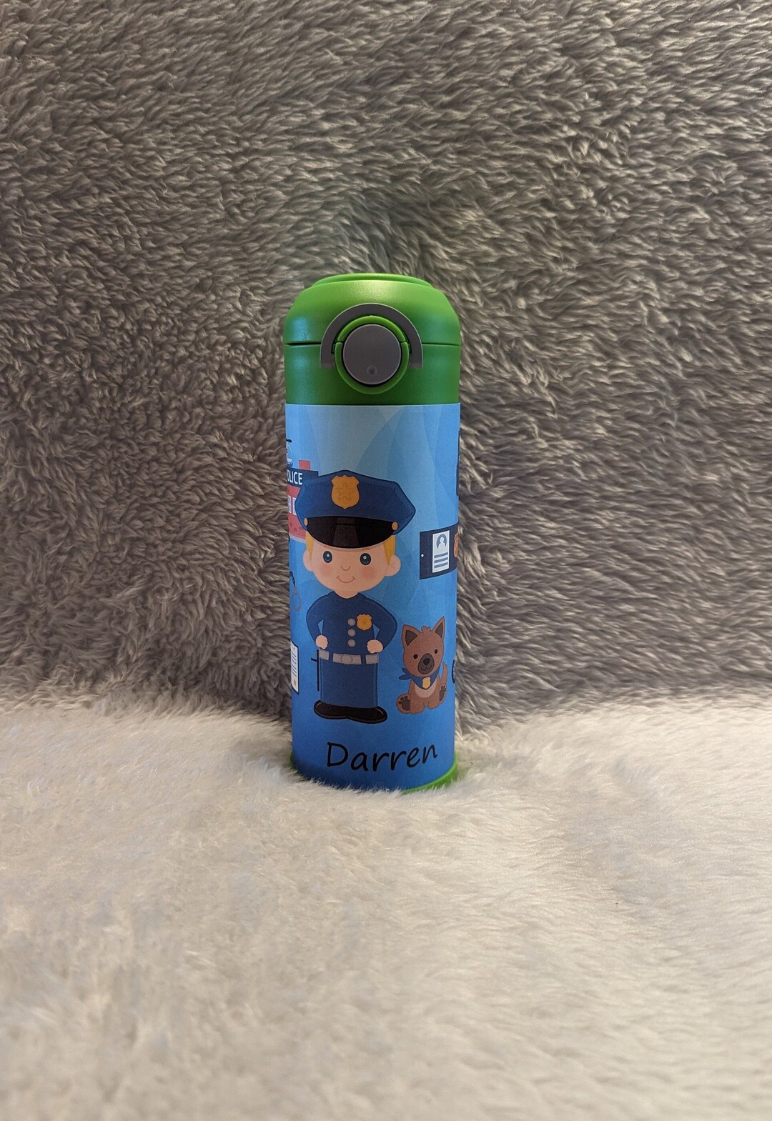 Kids Water Bottle Boy Cop Tumbler Kids Cop Cup Personalized - Etsy