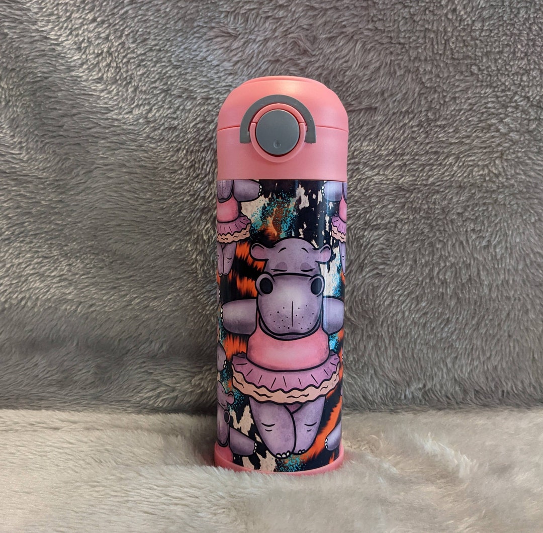 Kids Water Bottle, Hippo Tumbler, Hippo Cup, Personalized Kids Cup ...
