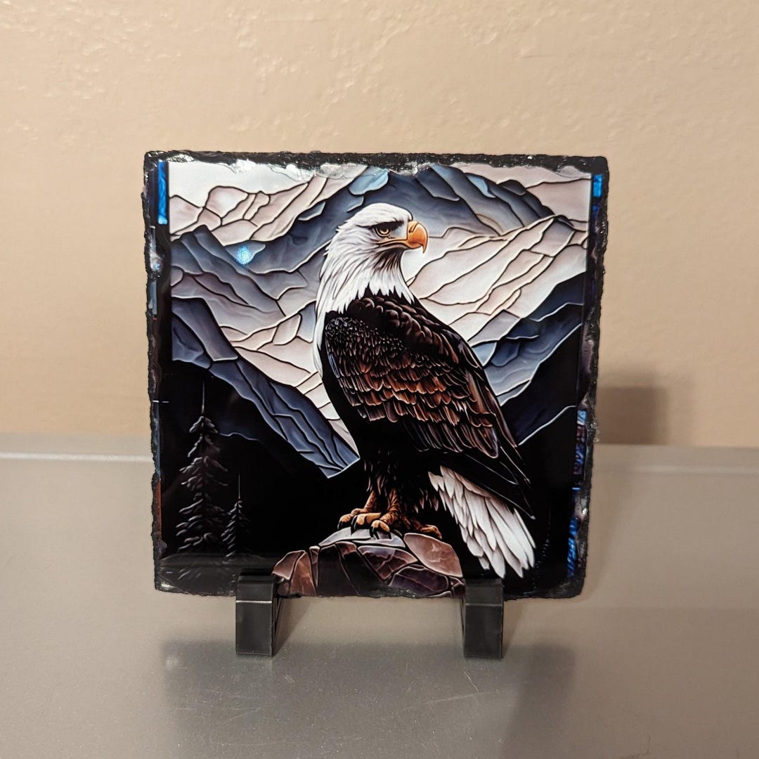 Slate Eagle Picture With Display Legs, Unique Gift for Nature Lovers ...