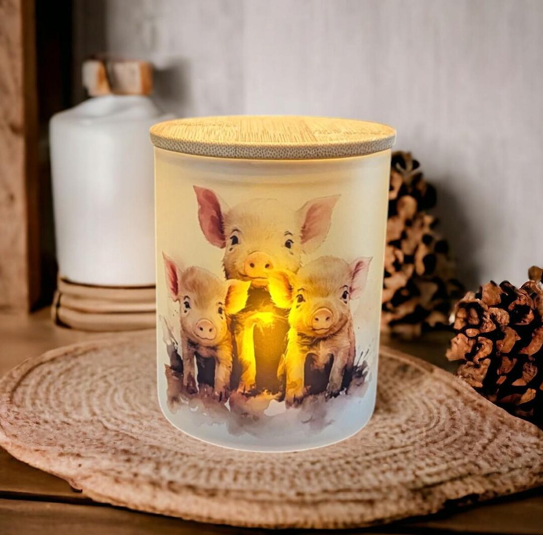 Pig Candle Holder With A Battery Operated Flickering Tea Light, Gift ...