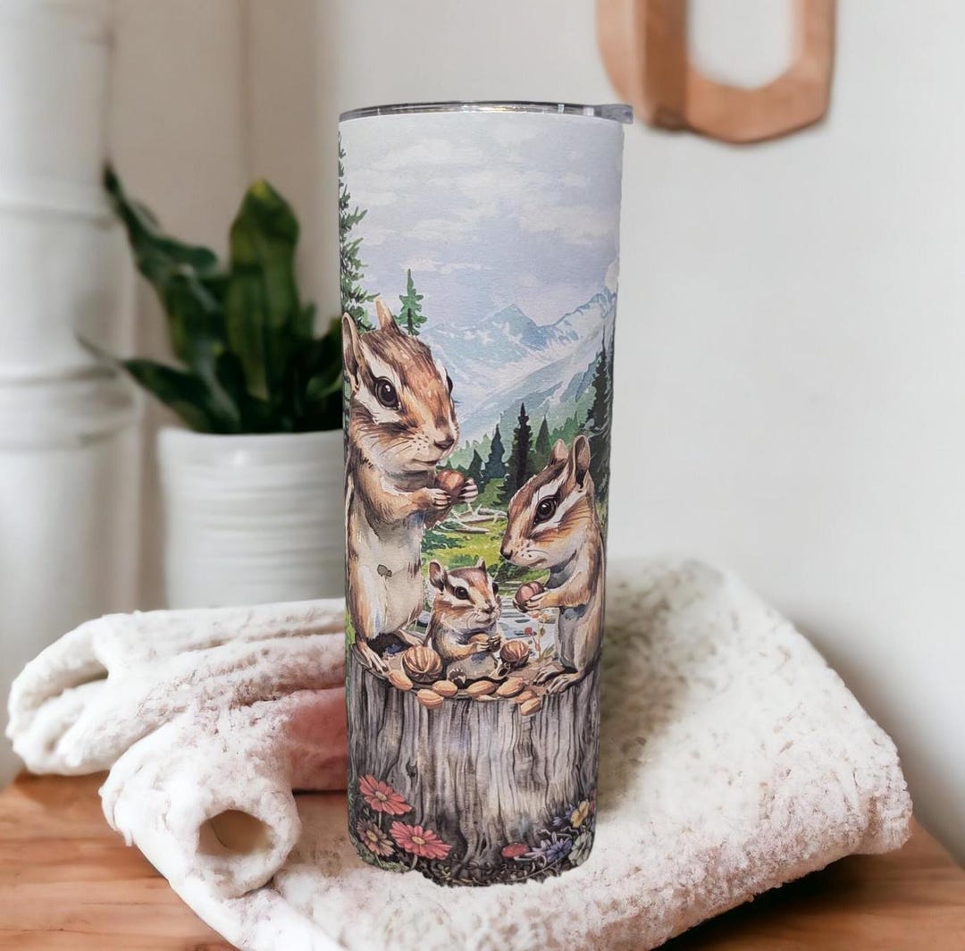 Chipmunk Tumbler Can Be Personalized, Includes A Reusable Straw, Can Be ...