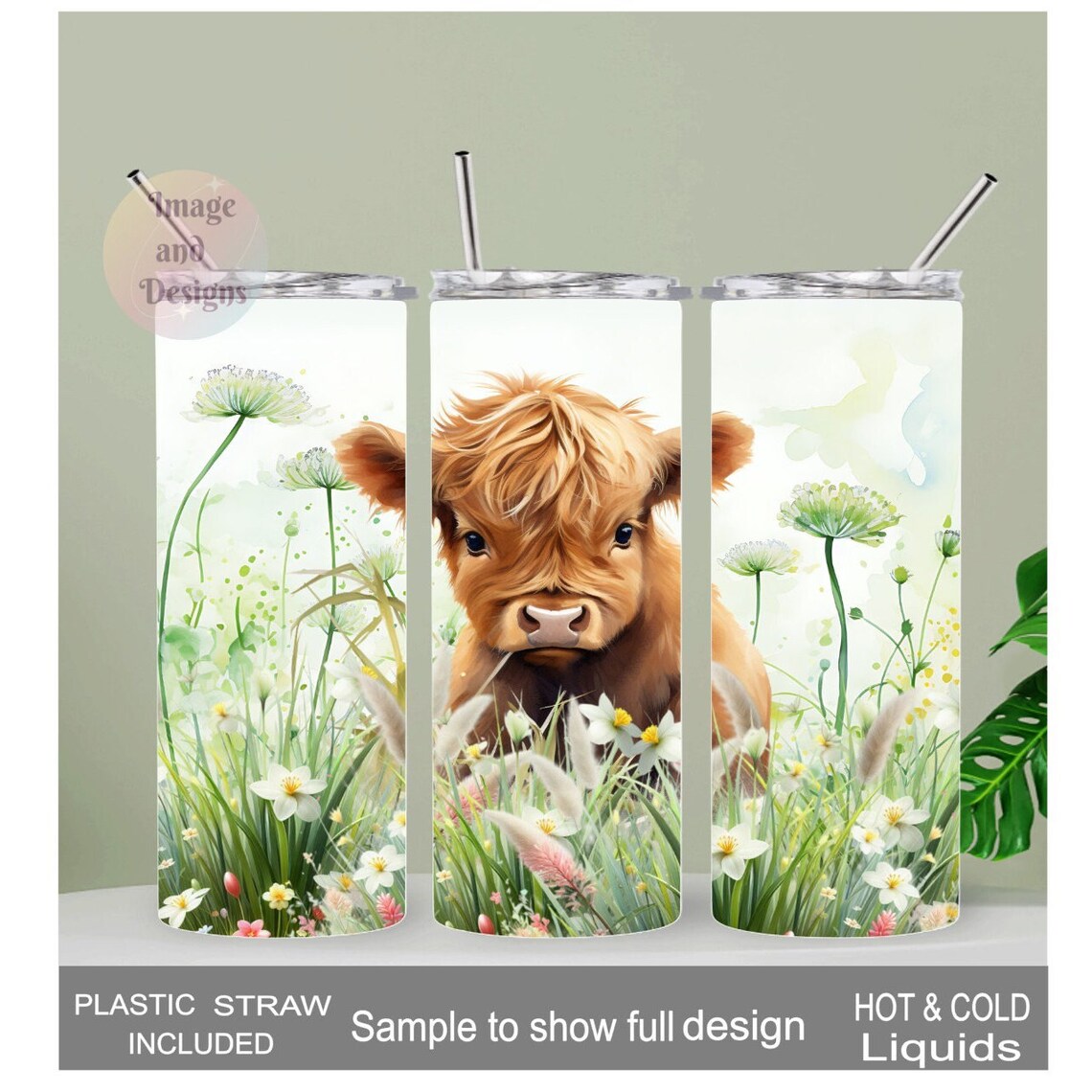 Adorable Highland Cow Calf Tumbler With Reusable Straw, Can Be ...