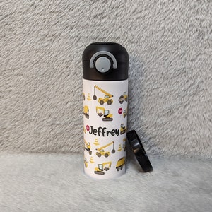 Kids Construction Water Bottle, Construction Tumbler, Kids Construction ...