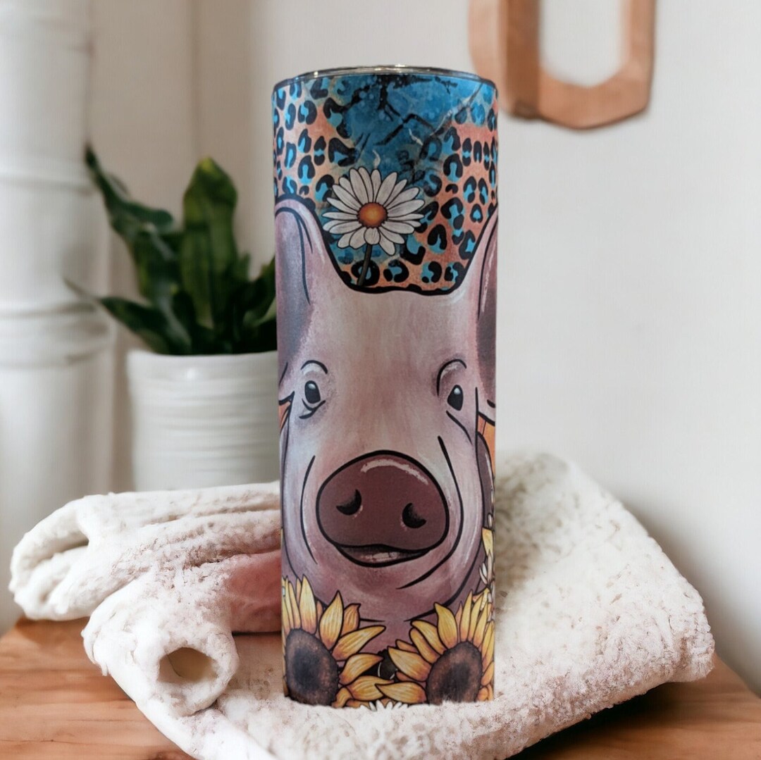 Pig Tumbler Can Be Personalized, Pig Lover Gift, Pig Cup With Name ...