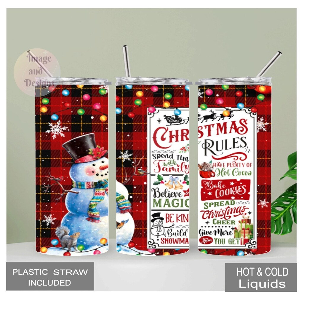 Snowman Christmas Rules Tumbler, Snowman Cup, Winter Tumbler, Christmas ...