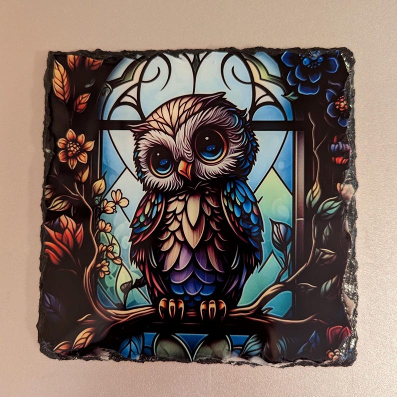 Cuadro de búho de pizarra con patas, placa de búho, decoración de búho ...