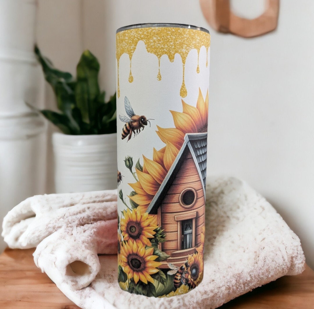 Pretty Bee Tumbler Can Be Personalized, Bee Cup, Travel Cup, Bee Gifts ...