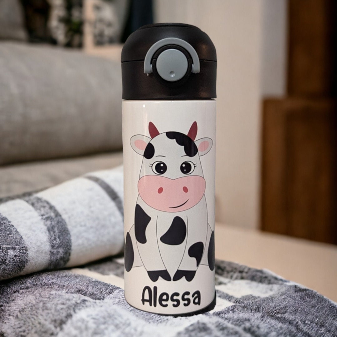 Kids Cow Water Bottle, Cow Tumbler, Cow Cup, Personalized Kids Cup ...