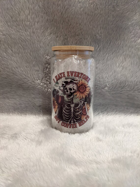 Skeleton Glass Skeleton Cup Glass Iced Coffee Cup Glass Tea - Etsy