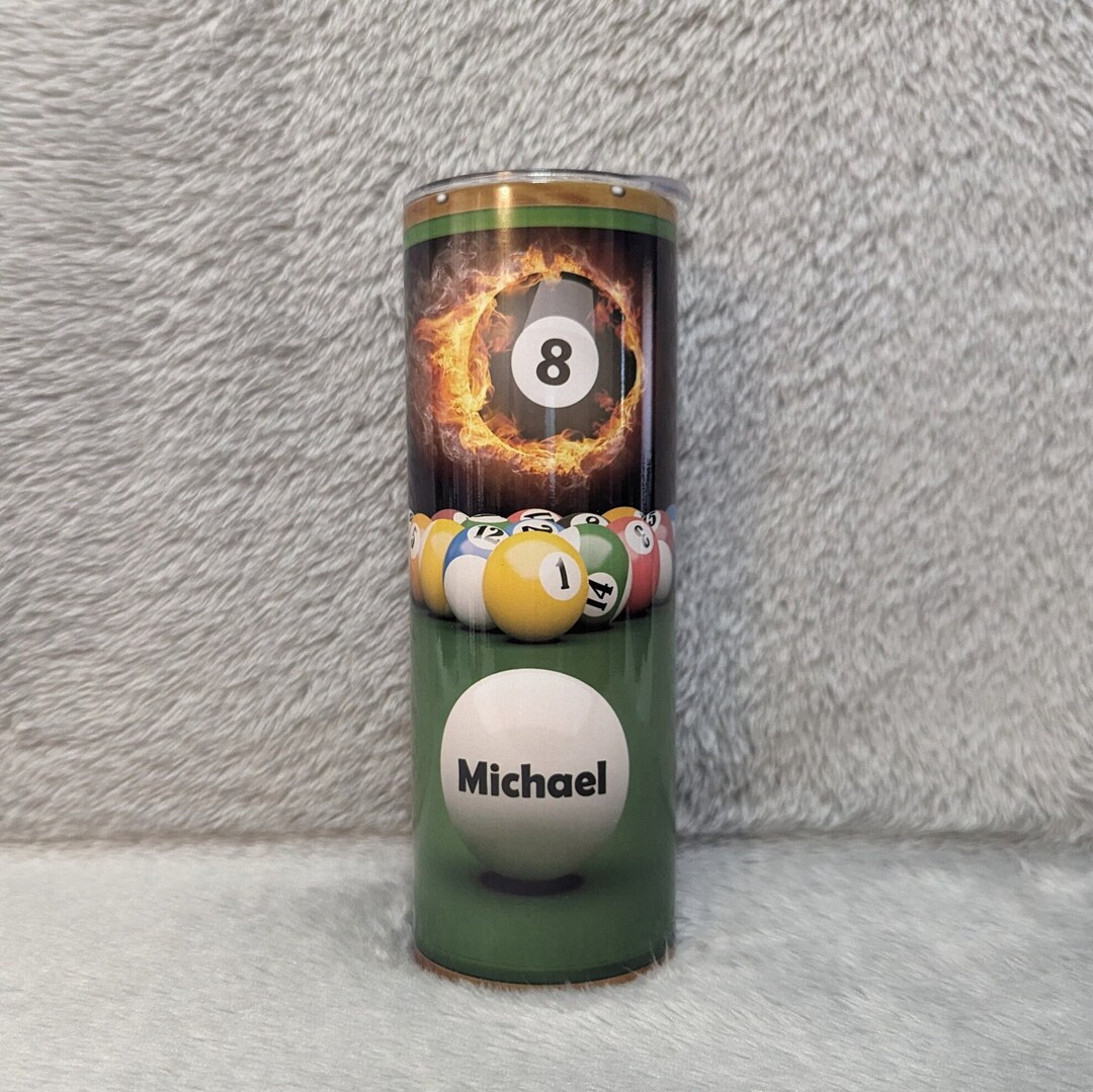 Pool Ball Table With Pool Balls Tumbler Perfect for Game Day, Stylish ...