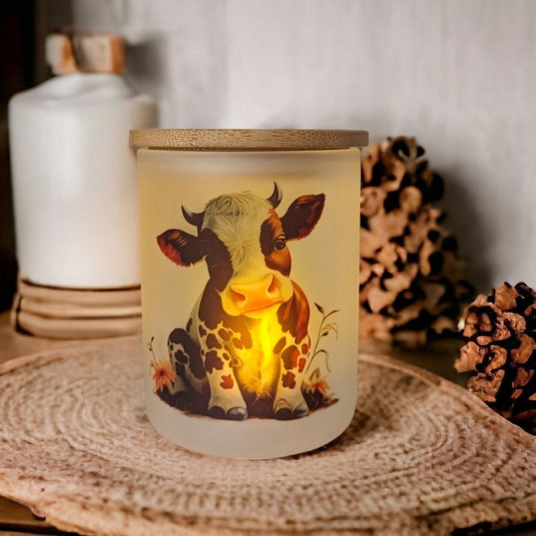 Cow Candle Holder With A Battery Operated Flickering Tea Light, Cow ...