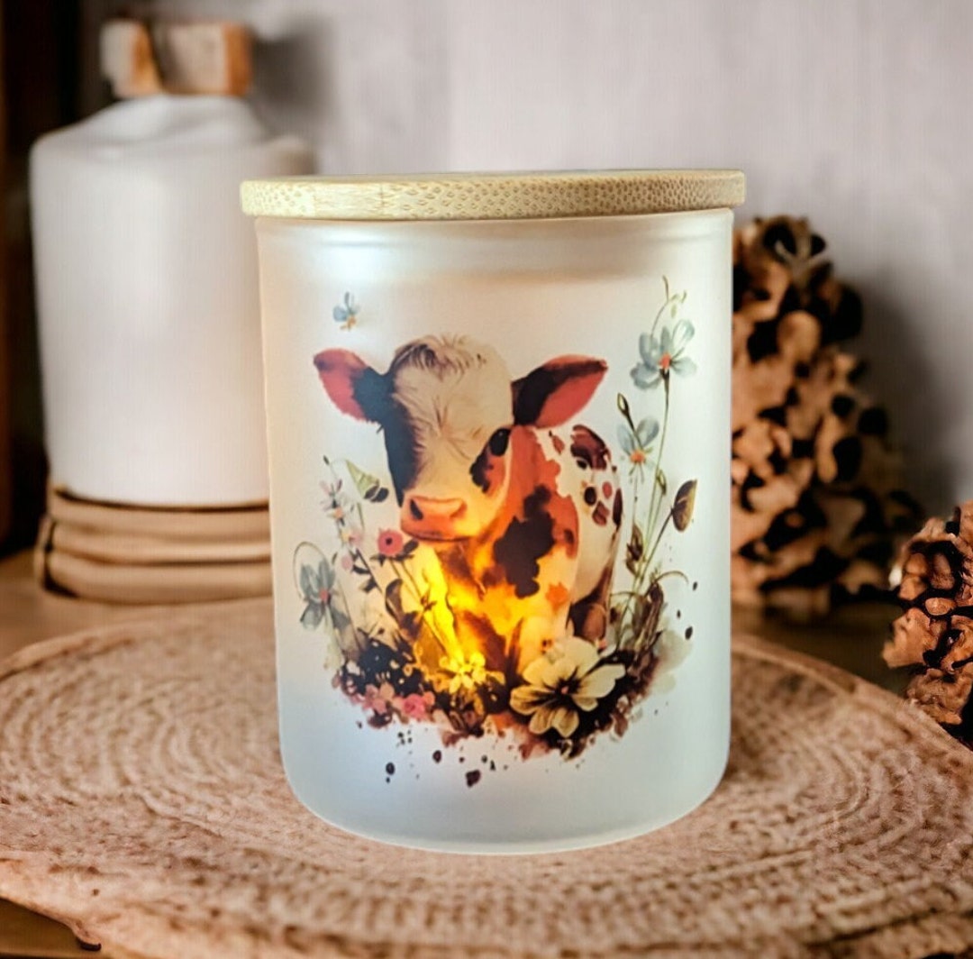 Cow With Flowers Candle Holder With A Battery Operated Flickering Tea ...