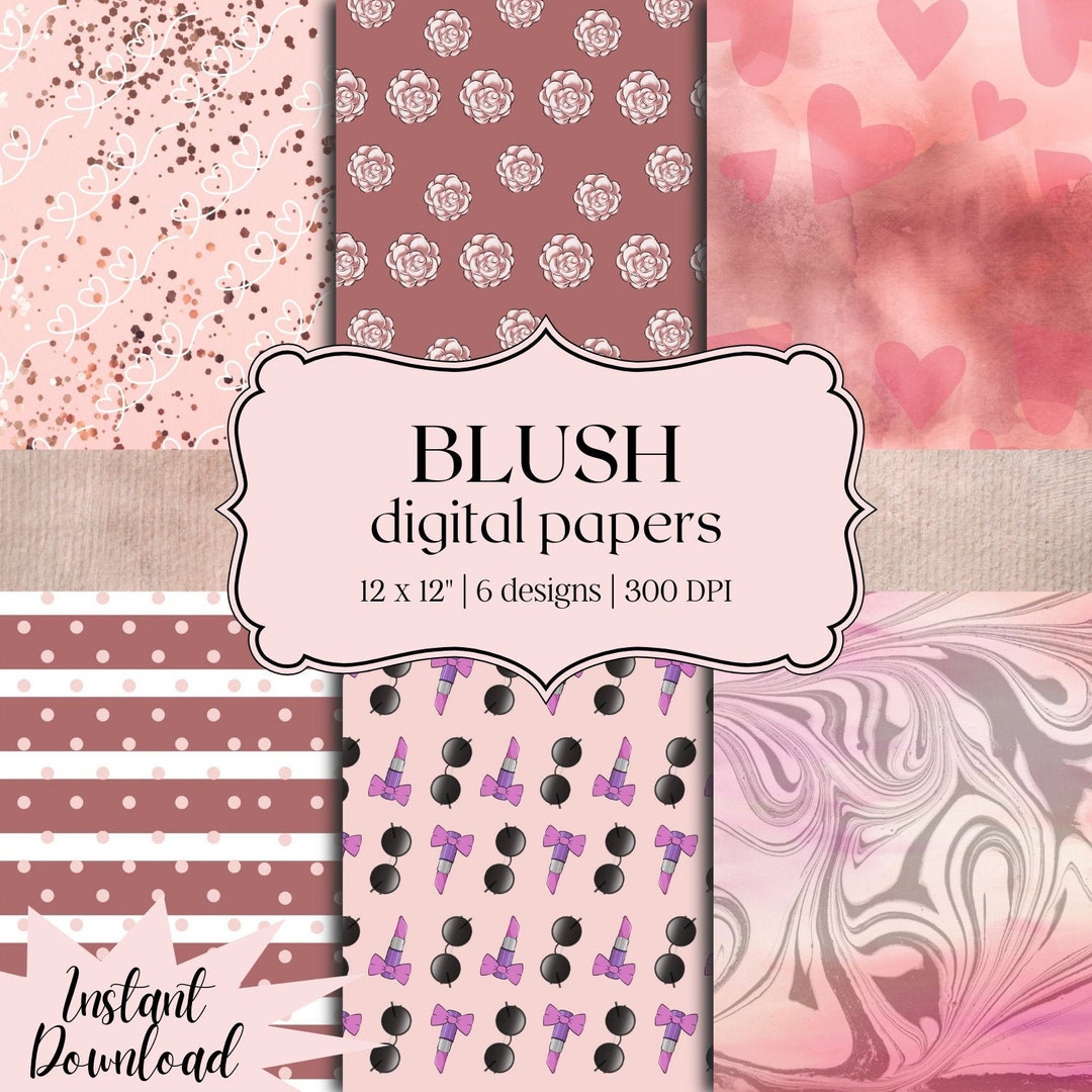 Blush Digital Paper, Pink Digital Paper, Paper Pack, Decorative Paper ...