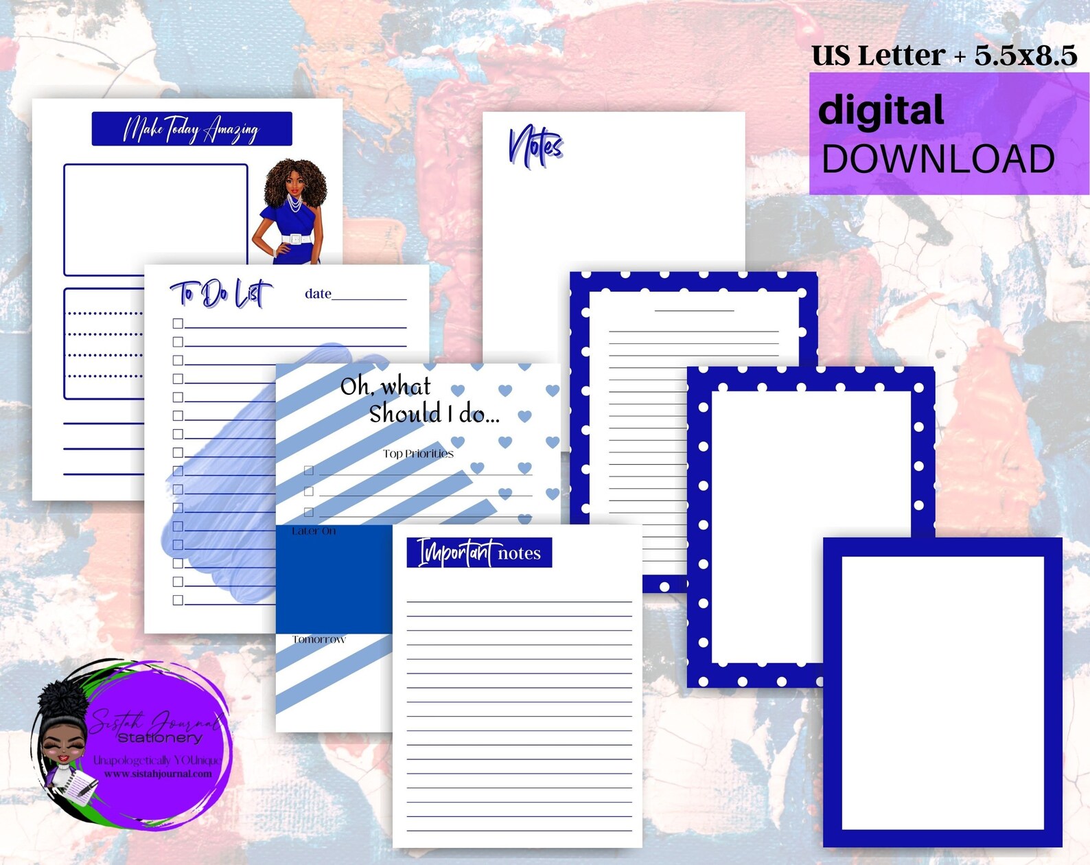 Printable Stationery Set, Instant Download Stationery, US Letter PDF ...