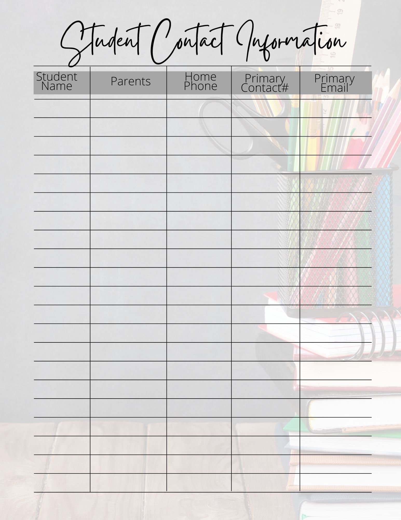 Printable Teacher Planner Pages, Instant Download, US Letter Size, Back ...