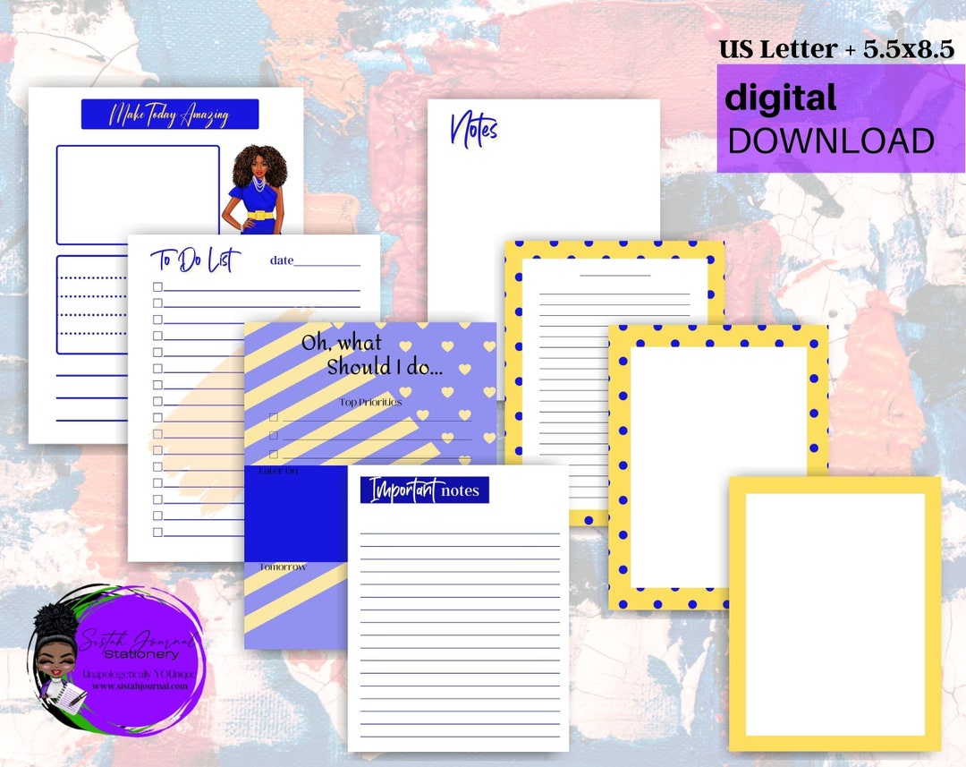 Printable Stationery Set, Instant Download Stationery, US Letter PDF ...